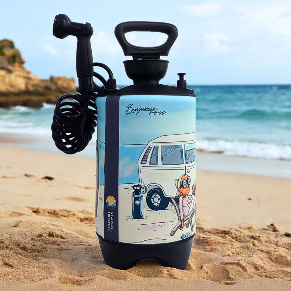 Portable Shower PRO Stoked 10L – Pressurised & Surf-Ready | Beach Soul