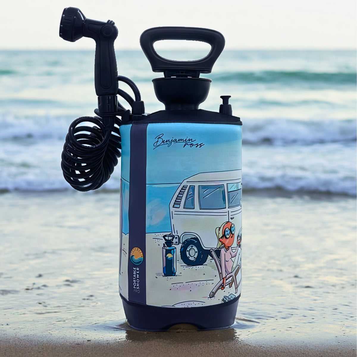 Portable Shower PRO Stoked 10L – Pressurised & Surf-Ready | Beach Soul